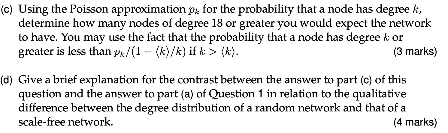 a (c) Using the Poisson approximation Pk for the | Chegg.com
