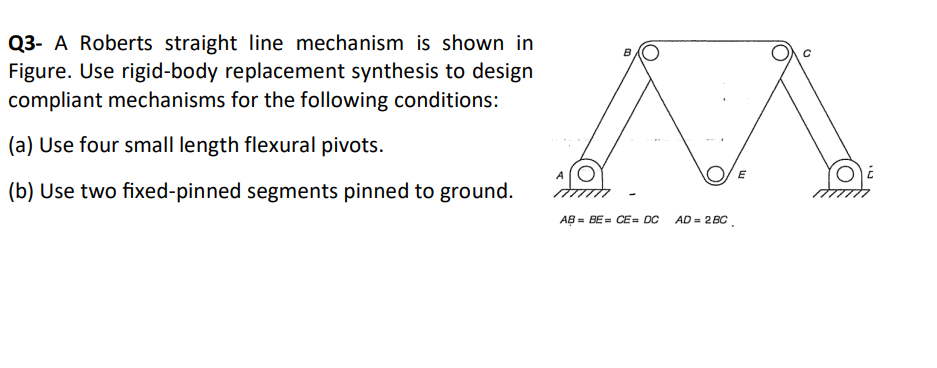 Q3- A Roberts straight line mechanism is shown in | Chegg.com