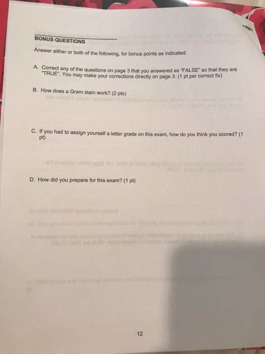Solved BONUS QUESTIONS Answer either or both of the | Chegg.com