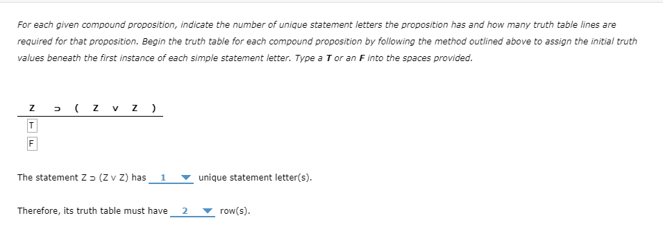 Solved For each given compound proposition, indicate the | Chegg.com