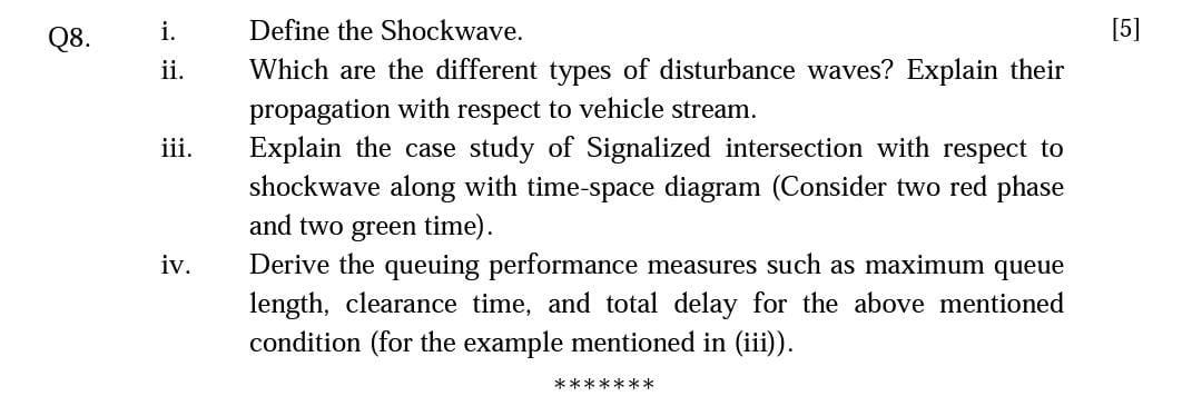 Solved Q. . i. [5] ii. iii. Define the Shockwave. Which are | Chegg.com