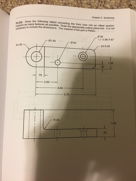 Solved Draw the following object converting the front view | Chegg.com