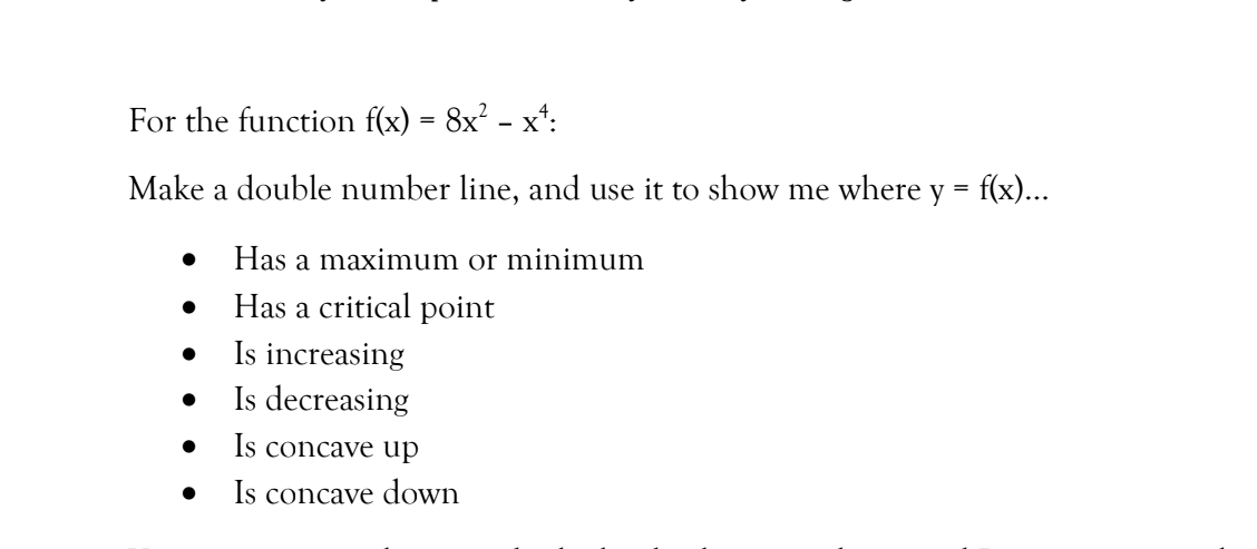 Solved For the function f(x)=8x2−x4 : Make a double number | Chegg.com