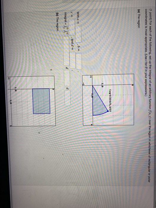 Solved (1 point) For each of the following, set up the | Chegg.com