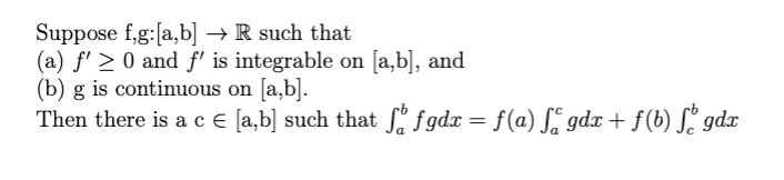 Solved Suppose f,g:[a,b]→R ﻿such that(a) f'≥0 ﻿and f' ﻿is | Chegg.com