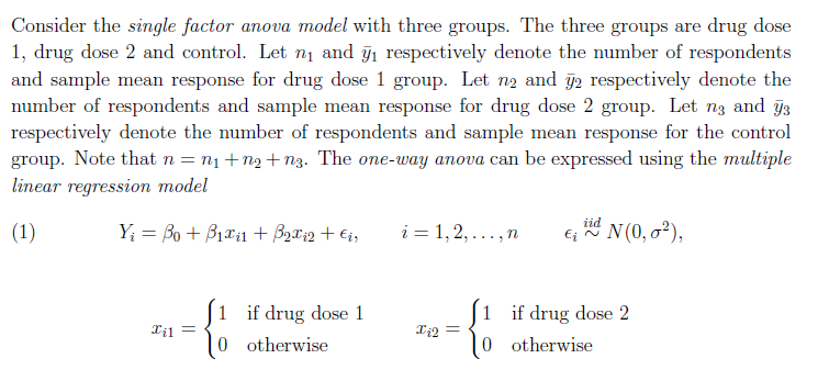 Solved Consider the single factor anova model with three | Chegg.com