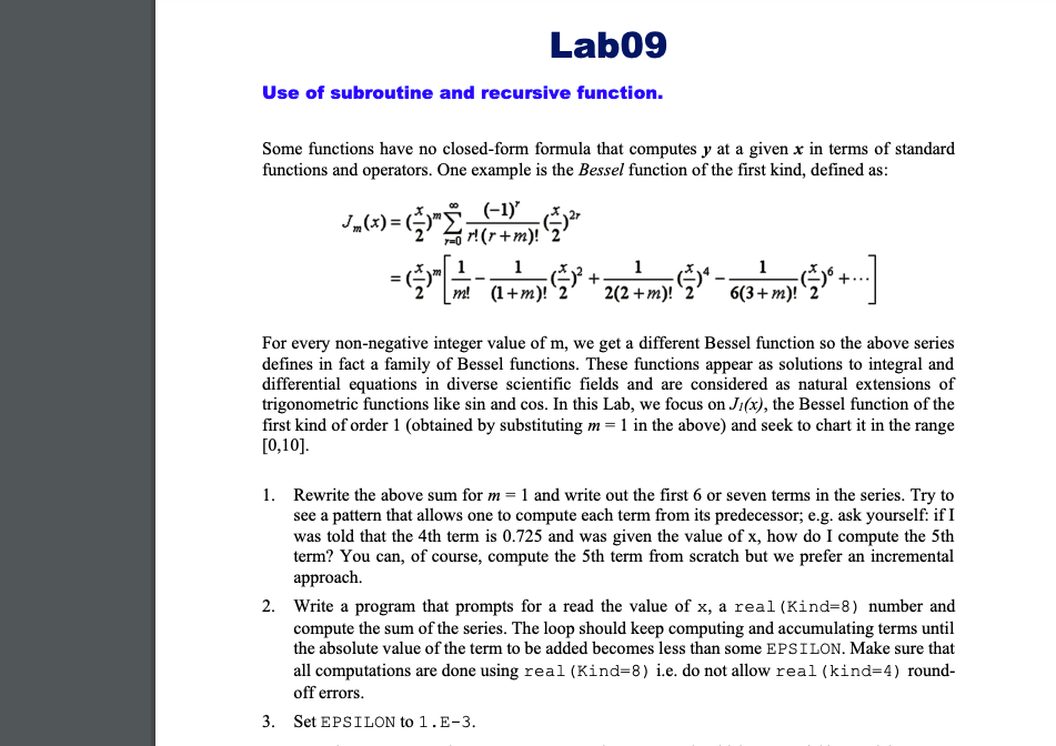 Lab09 Use of subroutine and recursive function. Some | Chegg.com
