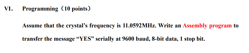 Solved VI. Programming (10 points) Assume that the crystal's | Chegg.com