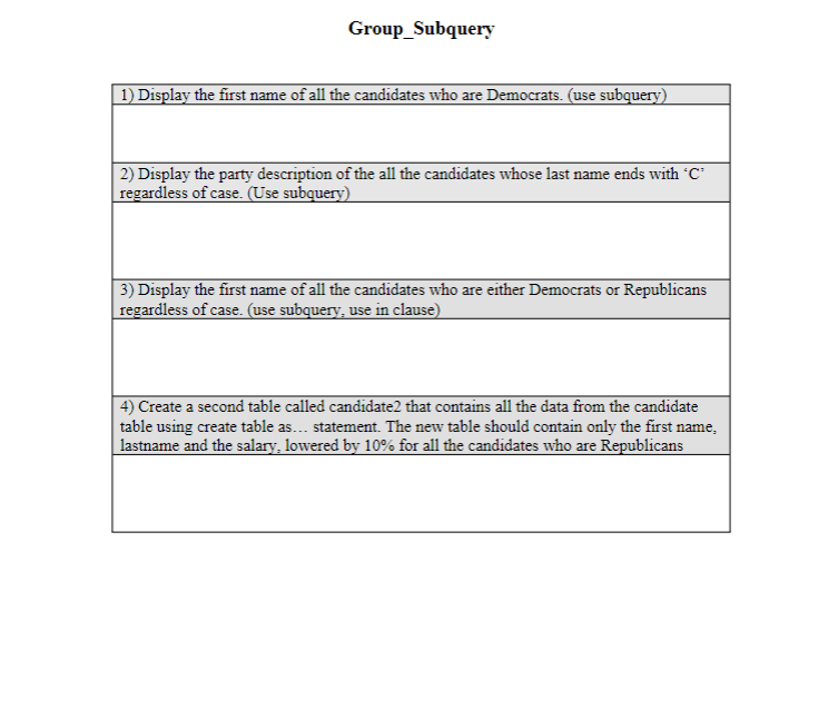 Solved provide screenshots use oracle sql | Chegg.com
