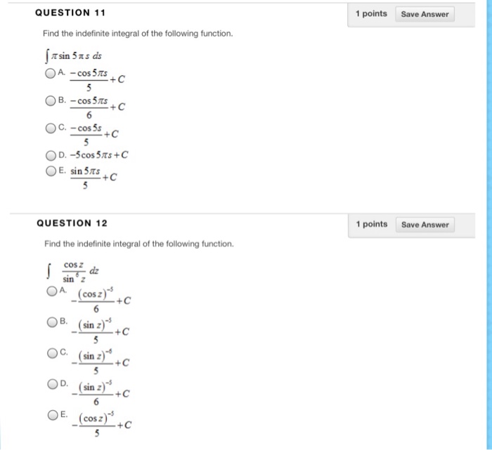 Solved Find the indefinite integral of the following | Chegg.com