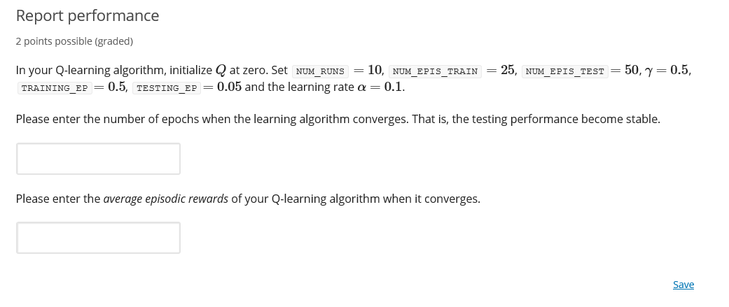 Solved Report performance 2 points possible (graded) 25, | Chegg.com