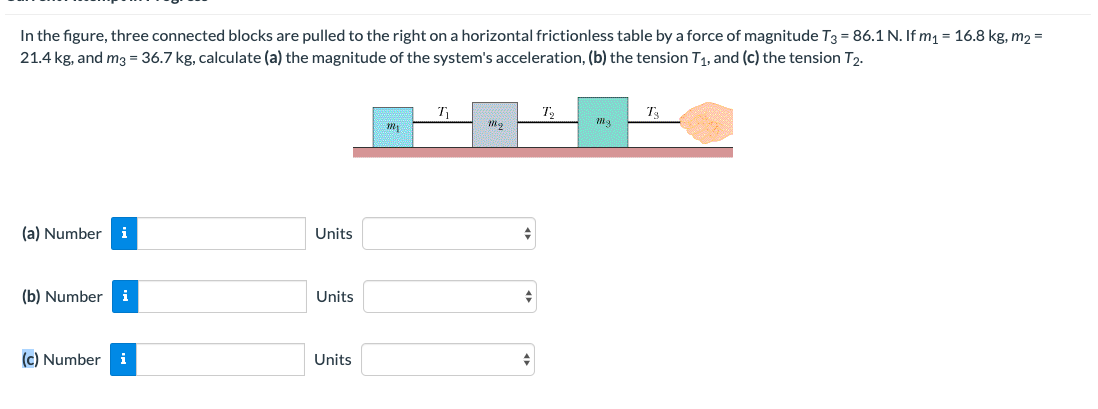 Solved: In The Figure, Three Connected Blocks Are Pulled T... | Chegg.com