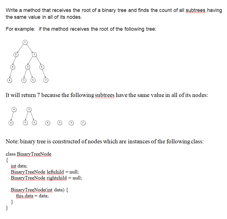 Solved Write a method that receives the root of a binary | Chegg.com