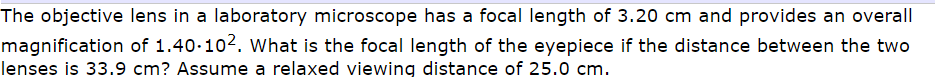 Solved The objective lens in a laboratory microscope has a | Chegg.com
