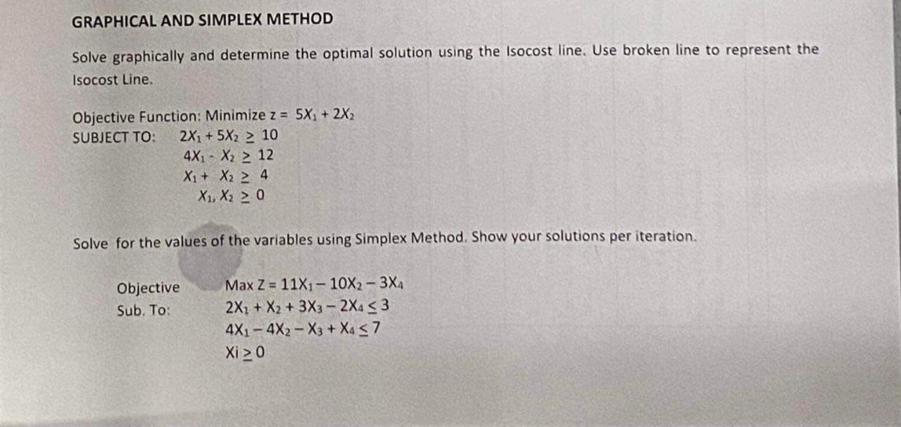 Solved Solve graphically and determine the optimal solution | Chegg.com