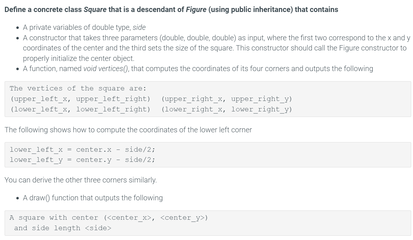 Solved Define an abstract class Figure that contains - A | Chegg.com