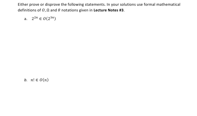 Solved Either prove or ﻿disprove the following statements. | Chegg.com