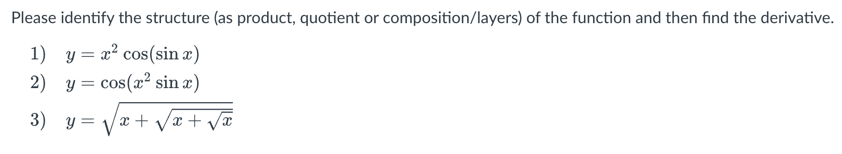 Solved Please identify the structure (as product, quotient | Chegg.com