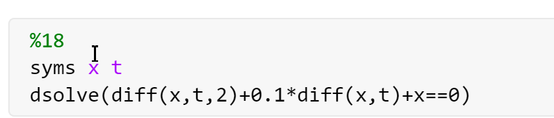 Solved dʻx +0.1- -+x=0 dt da x dt2 %18 I syms x t | Chegg.com