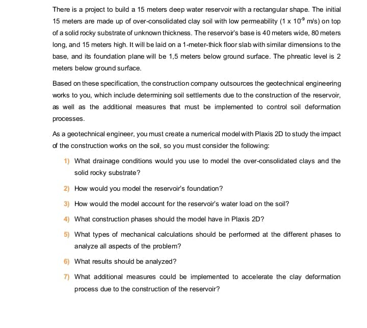 Solved There is a project to build a 15 ﻿meters deep water | Chegg.com