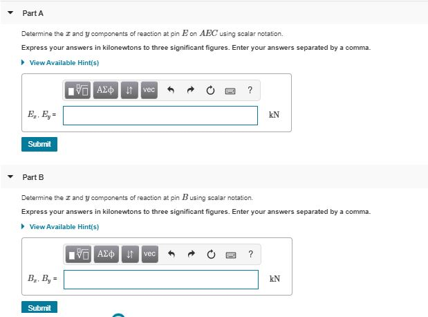 Solved The two-member frame shown in (Figure 1) is pin | Chegg.com