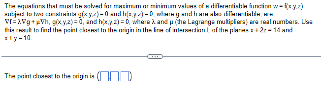 Solved The equations that must be solved for maximum or | Chegg.com