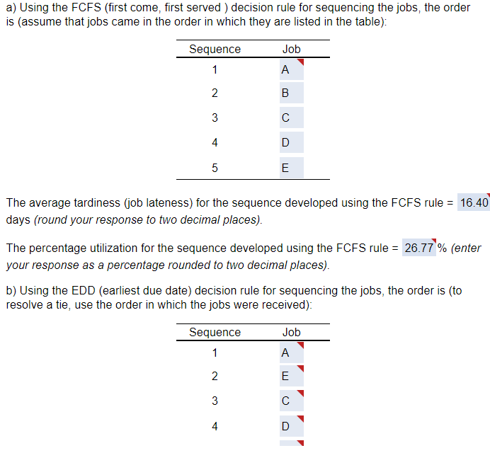 Solved a) Using the FCFS (first come, first served ) | Chegg.com
