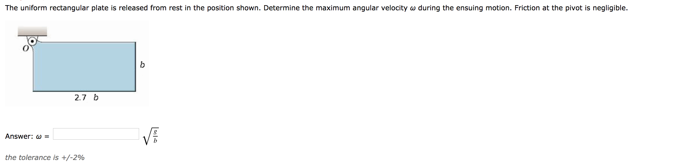Solved The uniform rectangular plate is released from rest | Chegg.com