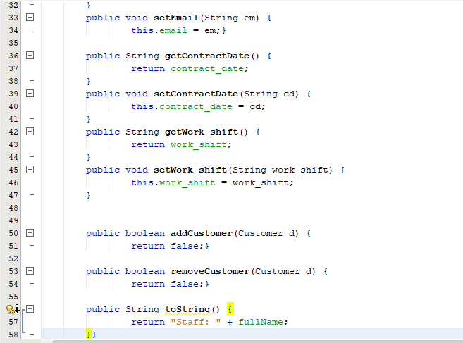 Solved java code Improving Staff Class [2] Create a | Chegg.com