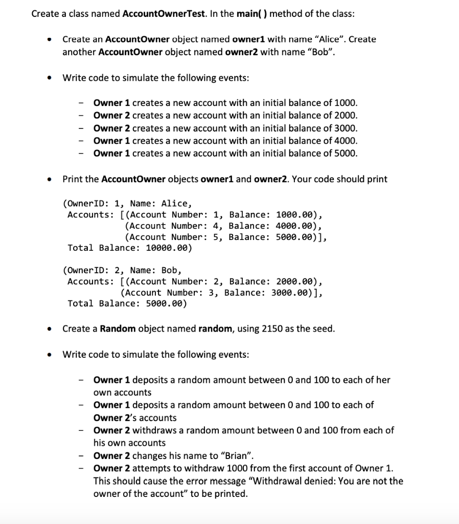 Solved In this question, you are to (1) create a new class | Chegg.com