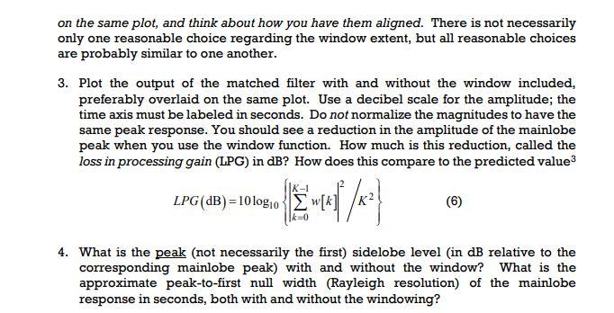 2.1 Generating a Complex LFM Chirp Waveform A | Chegg.com