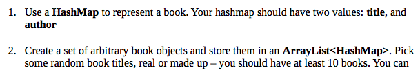 Solved in java how to create a hashMap that represent a | Chegg.com