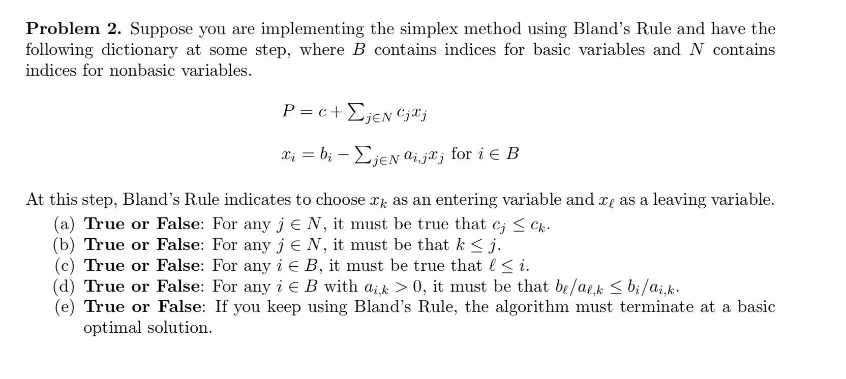 Solved Problem 2. Suppose you are implementing the simplex | Chegg.com
