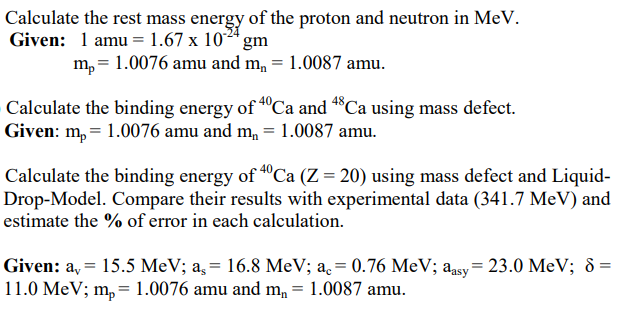 Solved Calculate the rest mass energy of the proton and | Chegg.com