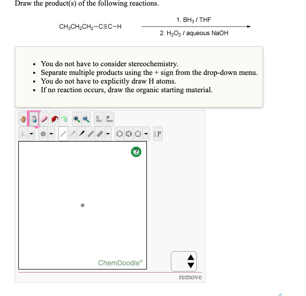 Solved Draw the product(s) of the following reactions. 1. | Chegg.com