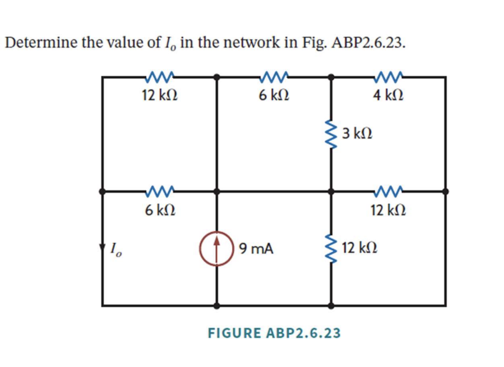 Solved Determine the value of I0 in the network in Fig. | Chegg.com