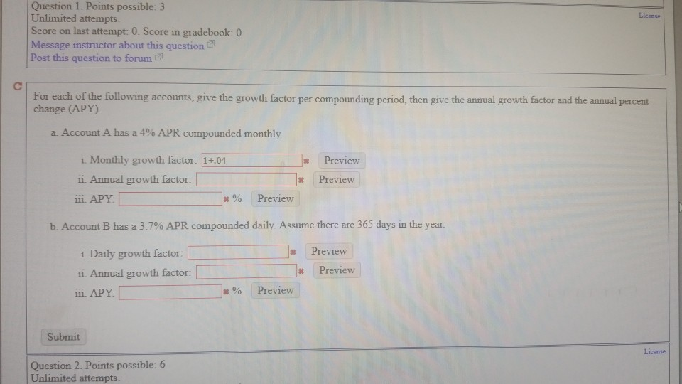 Solved Question 1. Points possible: 3 Unlimited attempts. | Chegg.com