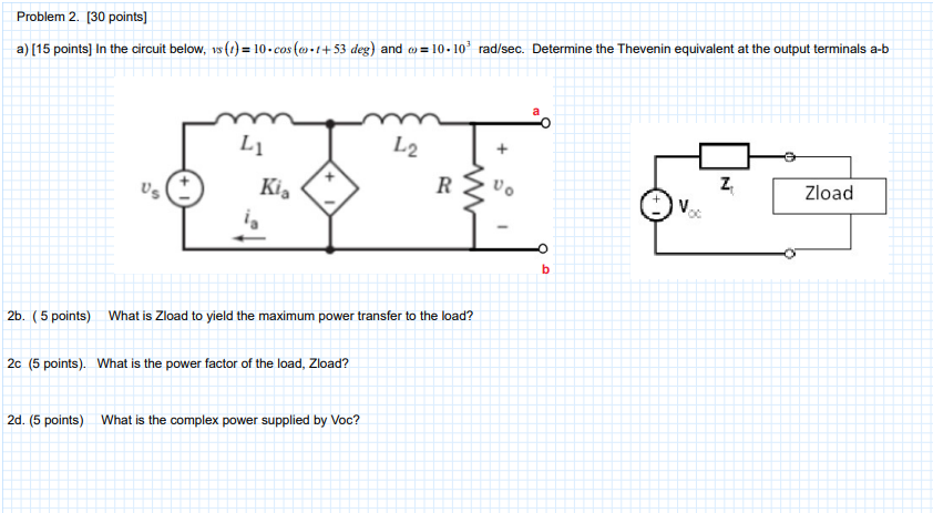 Solved a) [15 points] In the circuit below, | Chegg.com