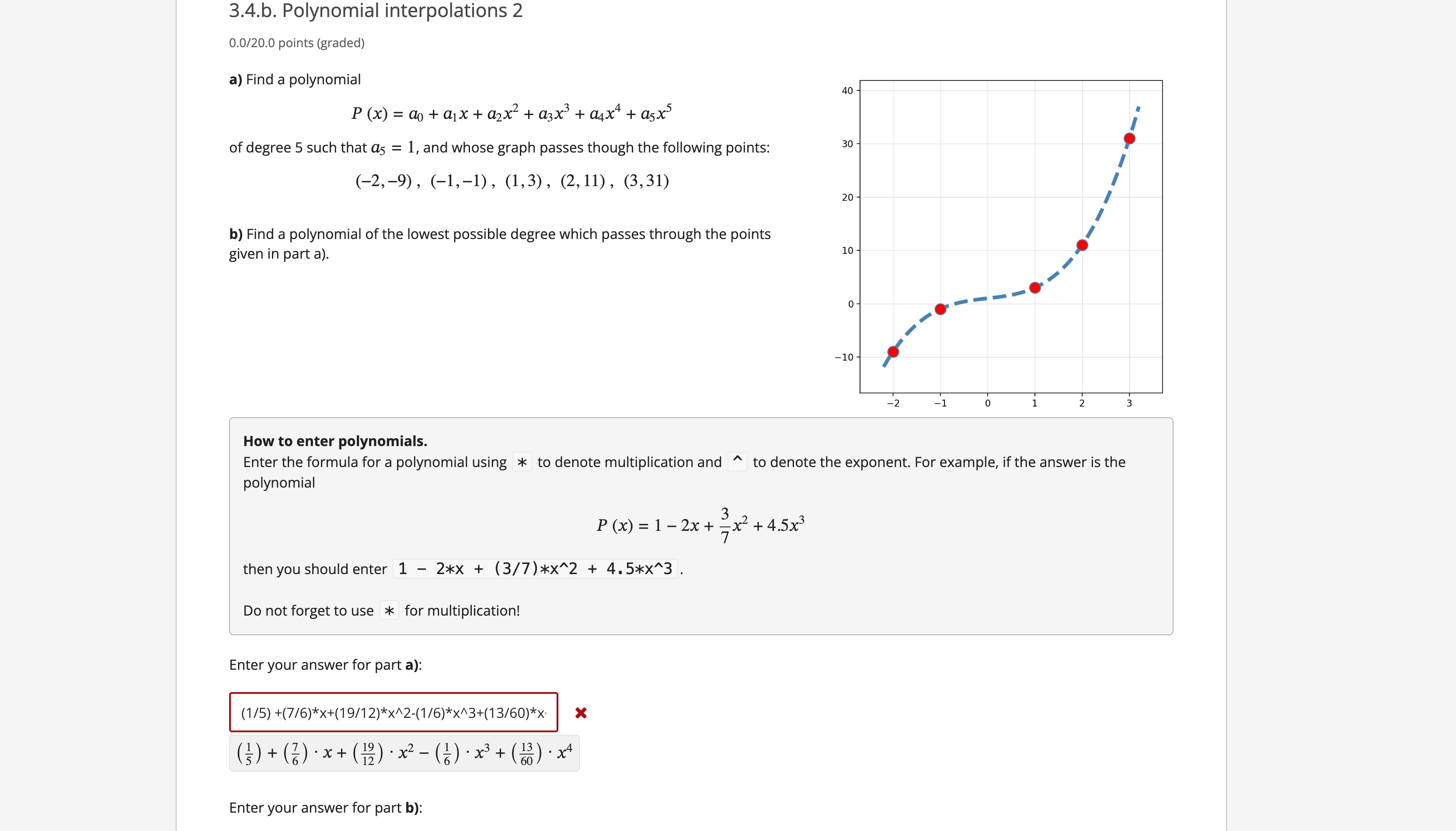 Solved 34b Polynomial Interpolations 2 00200 Points 0354