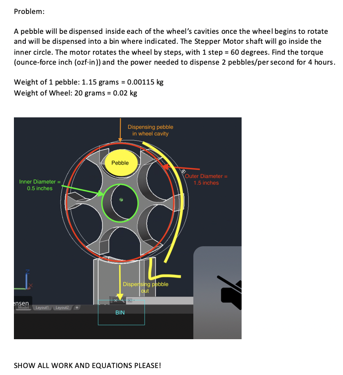 Solved Problem: A pebble will be dispensed inside each of | Chegg.com