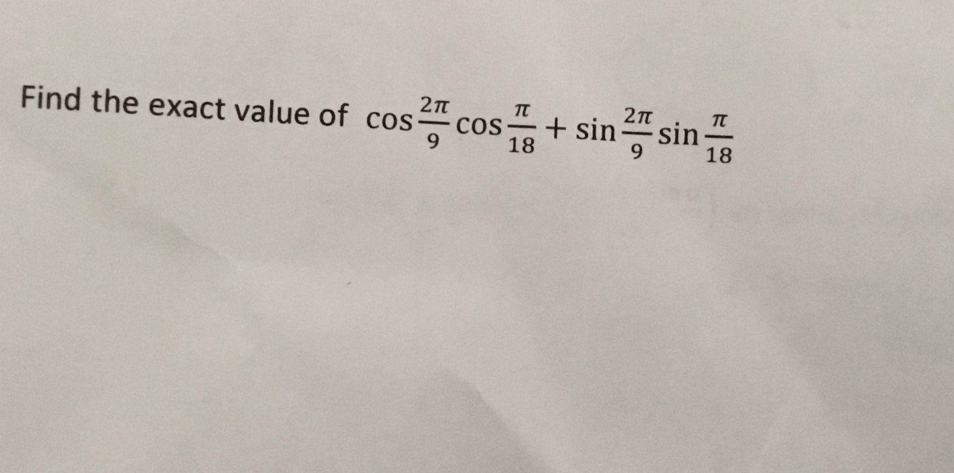 Solved Find the exact value of cos os24 cos + sin - sin TT | Chegg.com