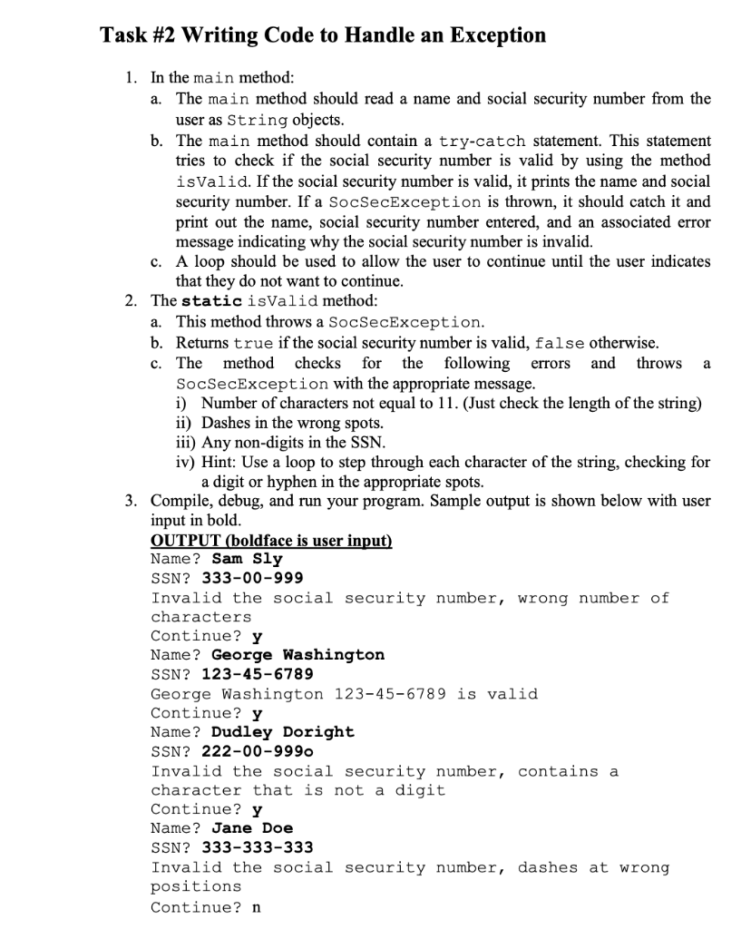Solved Chapter 11 Lab Exceptions and I/O Streams Lab | Chegg.com