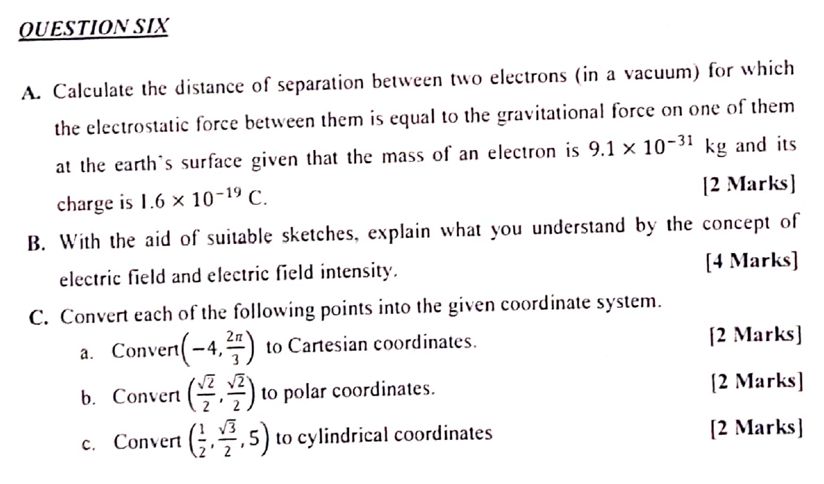 Solved A. Calculate the distance of separation the | Chegg.com