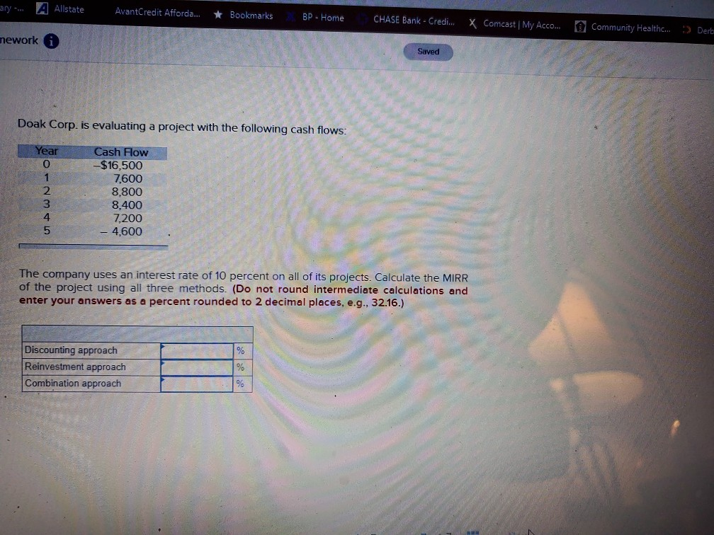 Solved any A Allstate AvantCredit Afforda.. * Bookmarks Bp. | Chegg.com