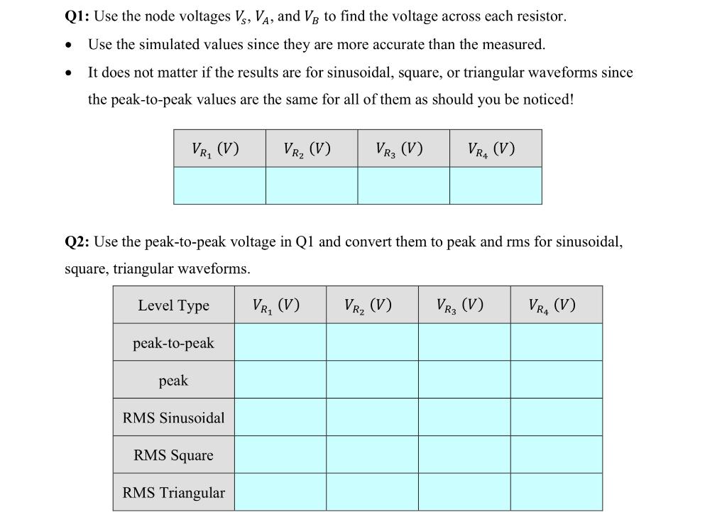 Solved Q1: Use the node voltages VS,VA, and VB to find the | Chegg.com