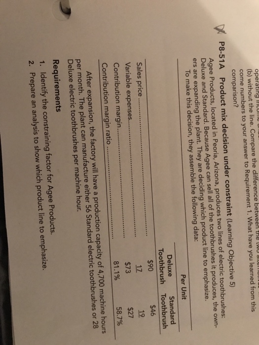 Solved operating TnoT (b) without the line. Compare the | Chegg.com