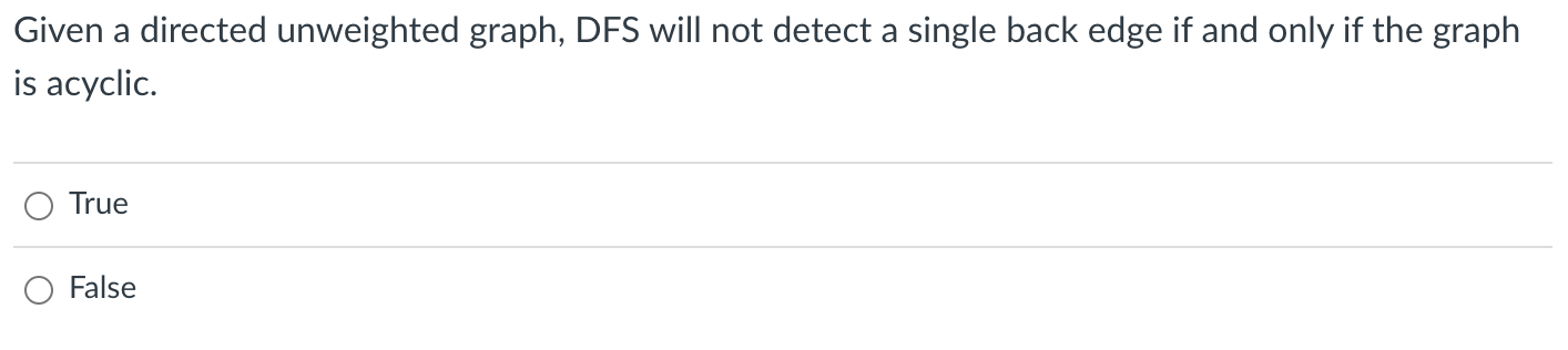 Solved Given a directed unweighted graph, DFS will not | Chegg.com