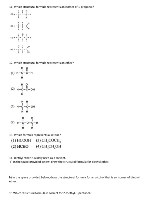 1 Propanol Structural Formula