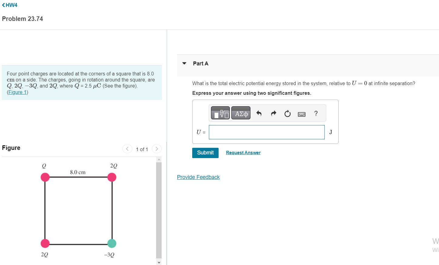 Solved Four point charges are located at the corners of a | Chegg.com