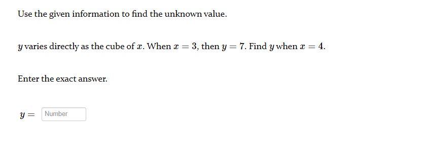 Solved Use the given information to find the unknown value. | Chegg.com